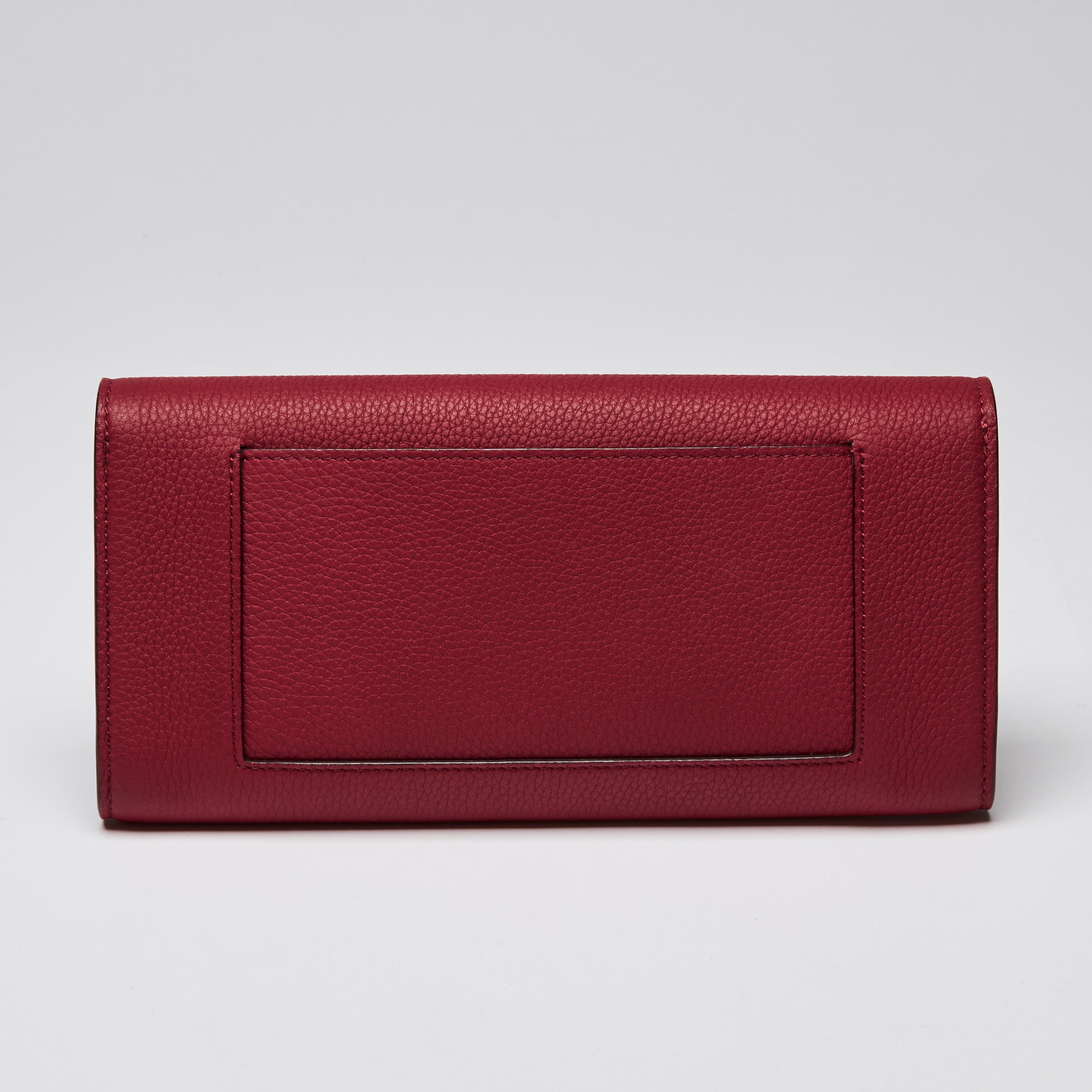 Celine Red Pebbled Leather Full Size Wallet Luxury Finds Consignment